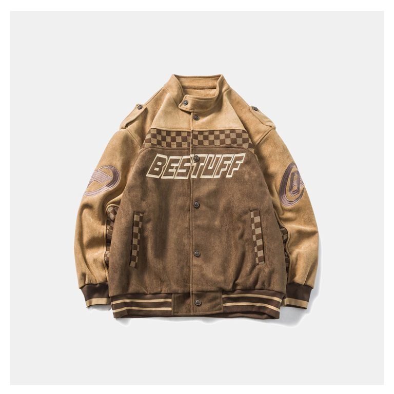 Racing Jacket Embroidered Motorcycle Jacket of Mens Retro F1 Plaid ...